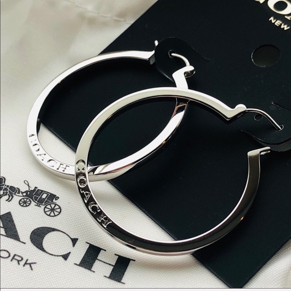 Coach | Jewelry | Coach Silver Hoop Earring | Poshmark